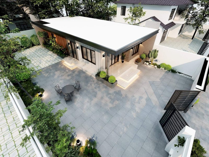 10+ mẫu nhà cấp 4 mái bằng hiện đại, bền vững (Update 2025)